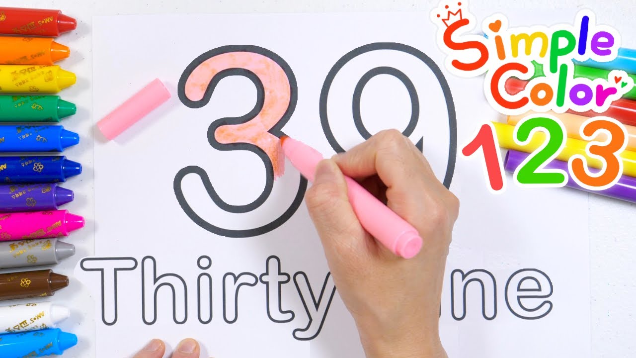 Coloring numbers and letters with color pens | Learn 39 by matching the ...