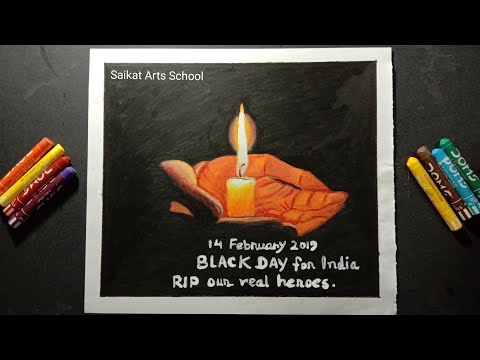14 February Black Day Drawing / Pulwama Attack Drawing / Tribute To Pulwama Attack Drawing #blackday