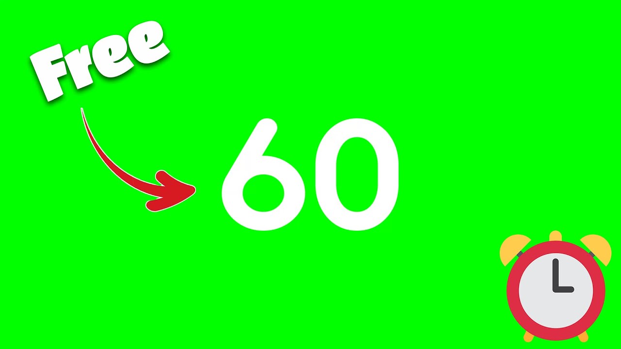 60 seconds Timer green screen | Free - YouTube