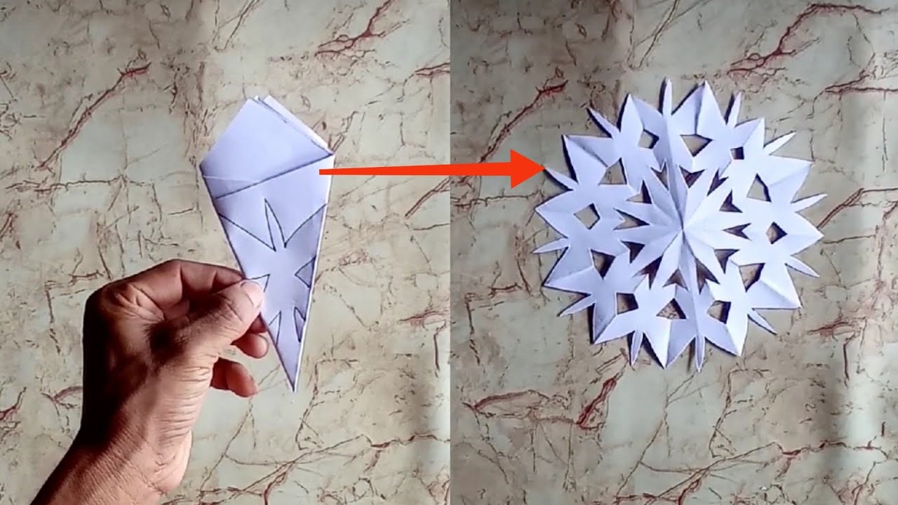 how to cut paper snowflake @m.acreative7240 - YouTube