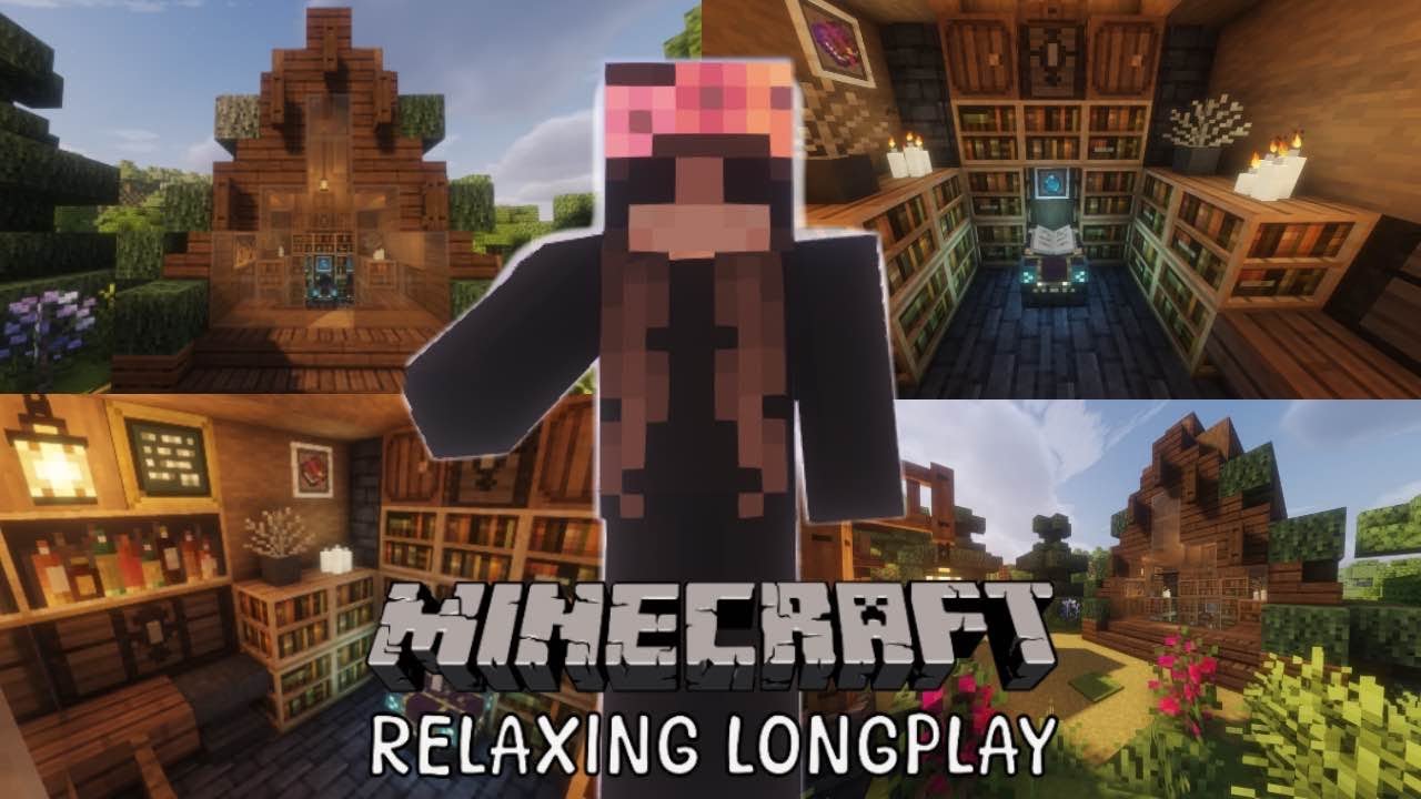 Minecraft Relaxing Survival Longplay - A-Frame Enchanting Cabin (No ...