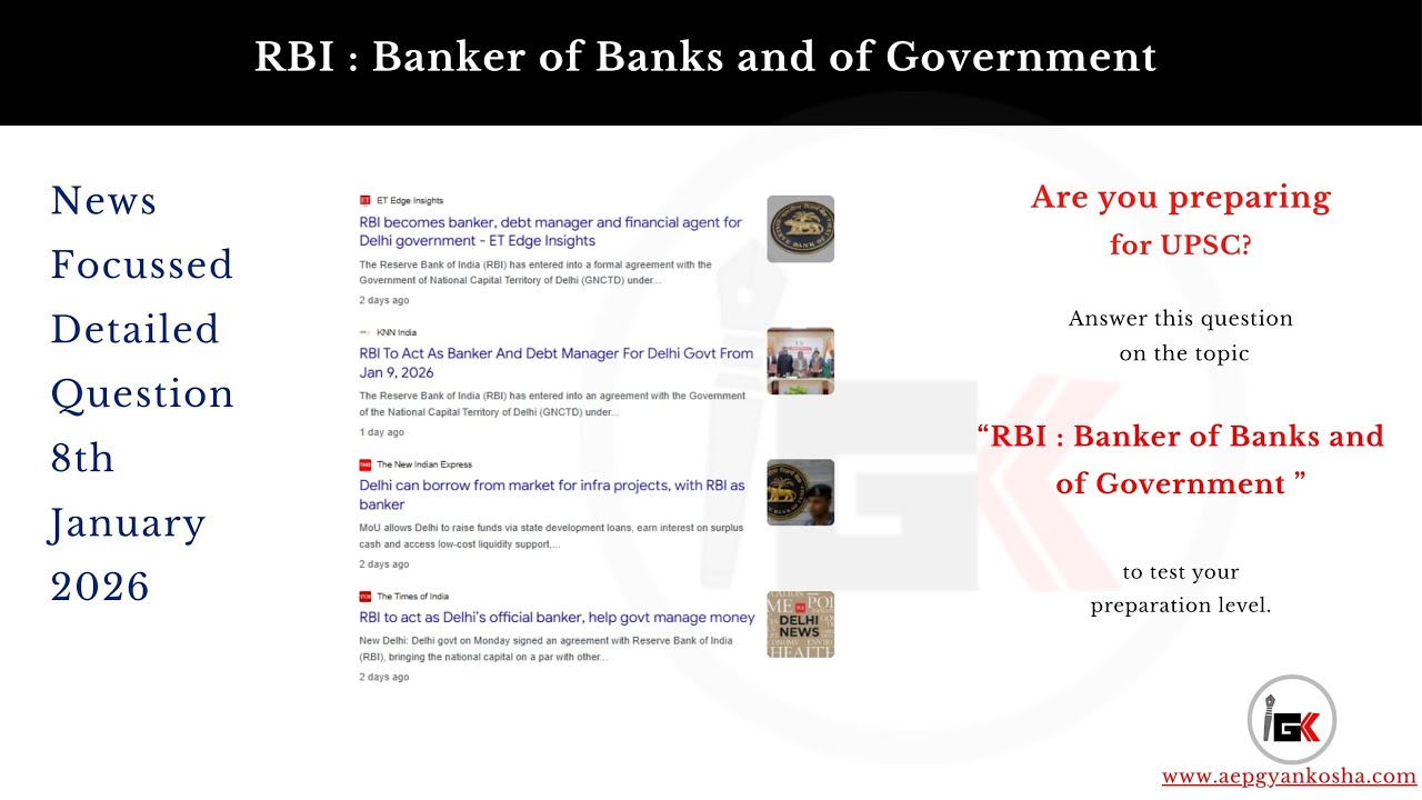 RBI: Banker of Banks & Government | UPSC Economy - YouTube