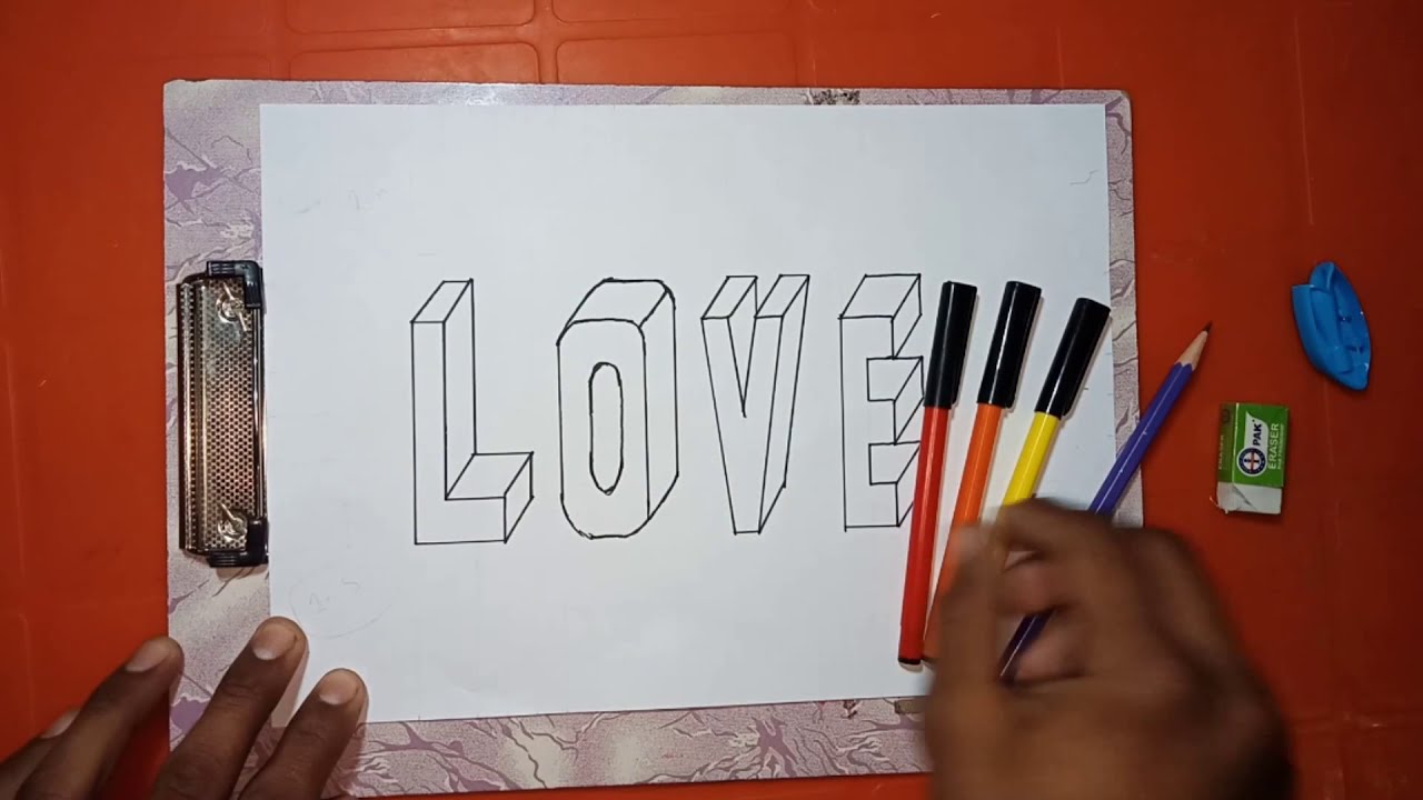 How to Draw LOVE in 3D | MAT | Mono Creativity | - YouTube