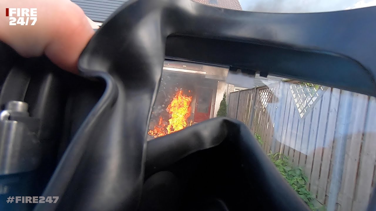 DUTCH FIREFIGHTERS - SCOOTER ON FIRE IN A BACKYARD - YouTube