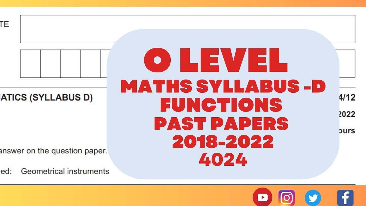 O level mathematics| 4024 | Functions | Past Paper Practice 2018 to ...