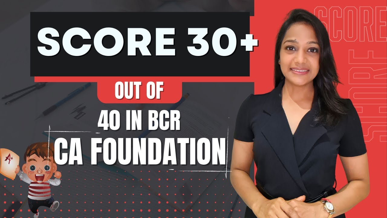Score 30+ out of 40 in BCR || CA Foundation || #unicom - YouTube