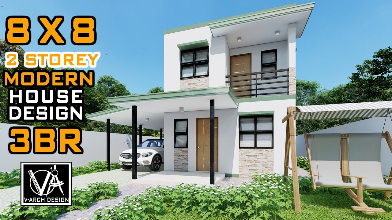 8X8 2 STOREY HOUSE DESIGN IDEA - YouTube