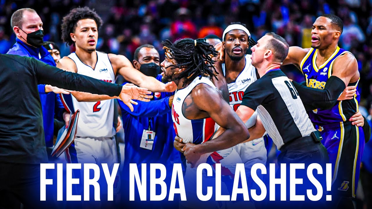 When NBA players get angry | The most intense on court clashes - YouTube