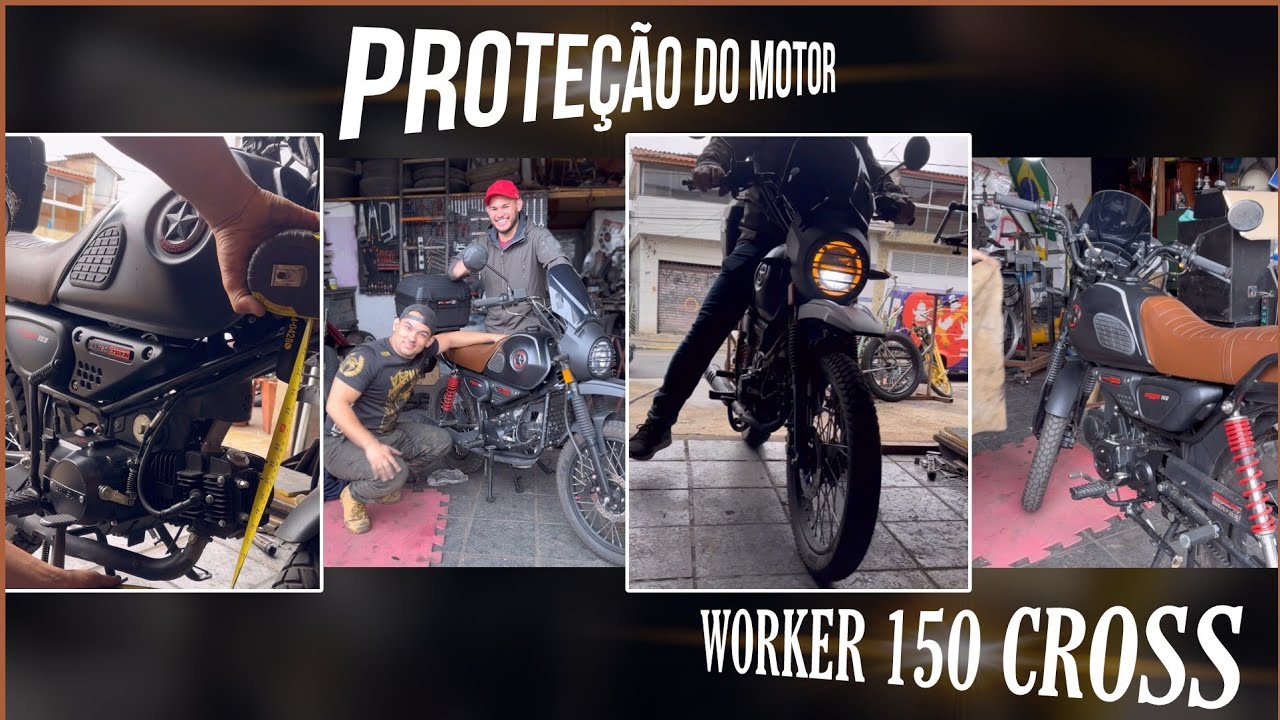 Proteção de motor para a moto WORKER 150 CROSS!!! Completo - YouTube
