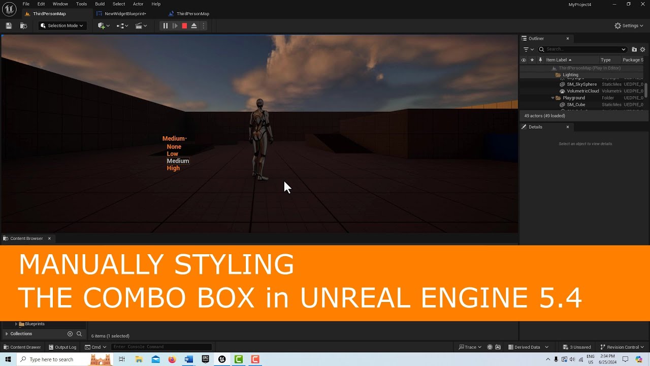 Manually Styling A Combo Box In Unreal Engine 54 Youtube