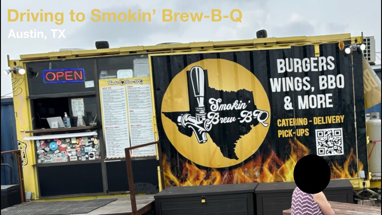 A drive to a BBQ foodtruck in Austin, TX: Smokin' Brew-B-Q - YouTube