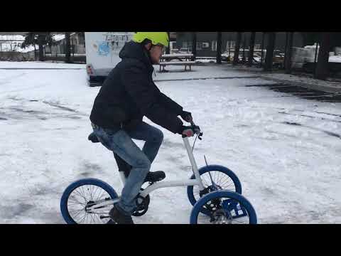 Tricycle cargo Kiffy sur la neige et la glace !