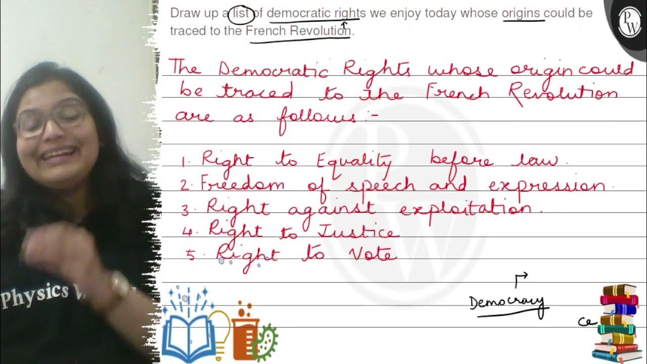 Draw up a list of democratic rights we enjoy today whose origins co ...