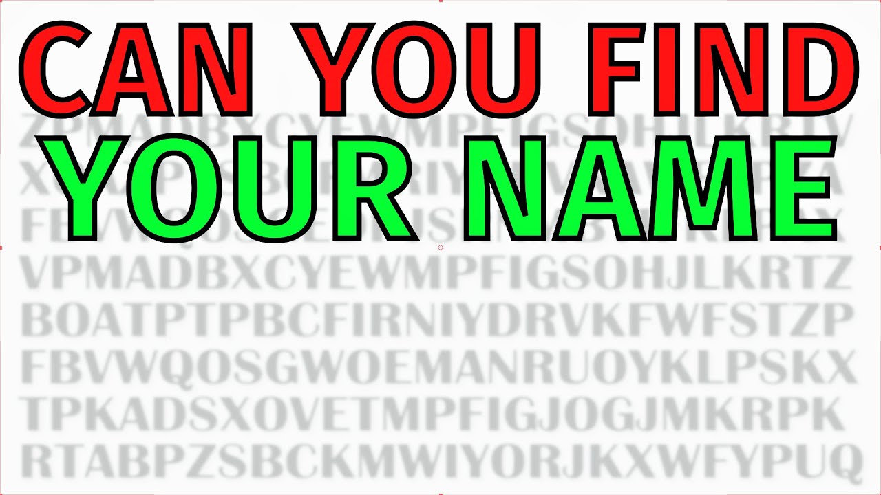 Can You Find Your Name | Your Name Will Be in This Puzzle | Eyes Test ...