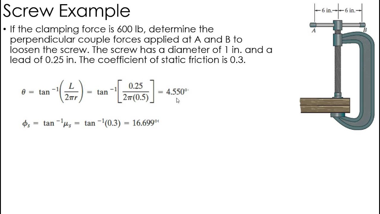 Statics Example:: Friction Applications 2 - YouTube
