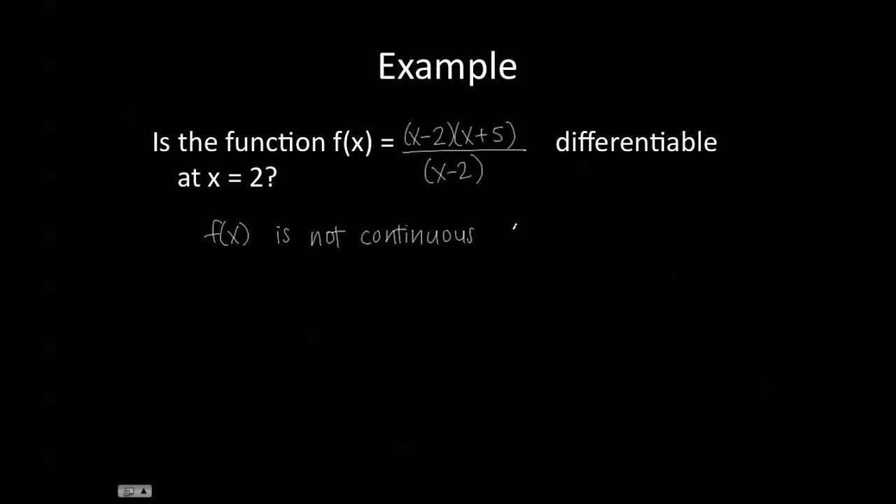 Differentiability implies continuity - Example 2 - YouTube