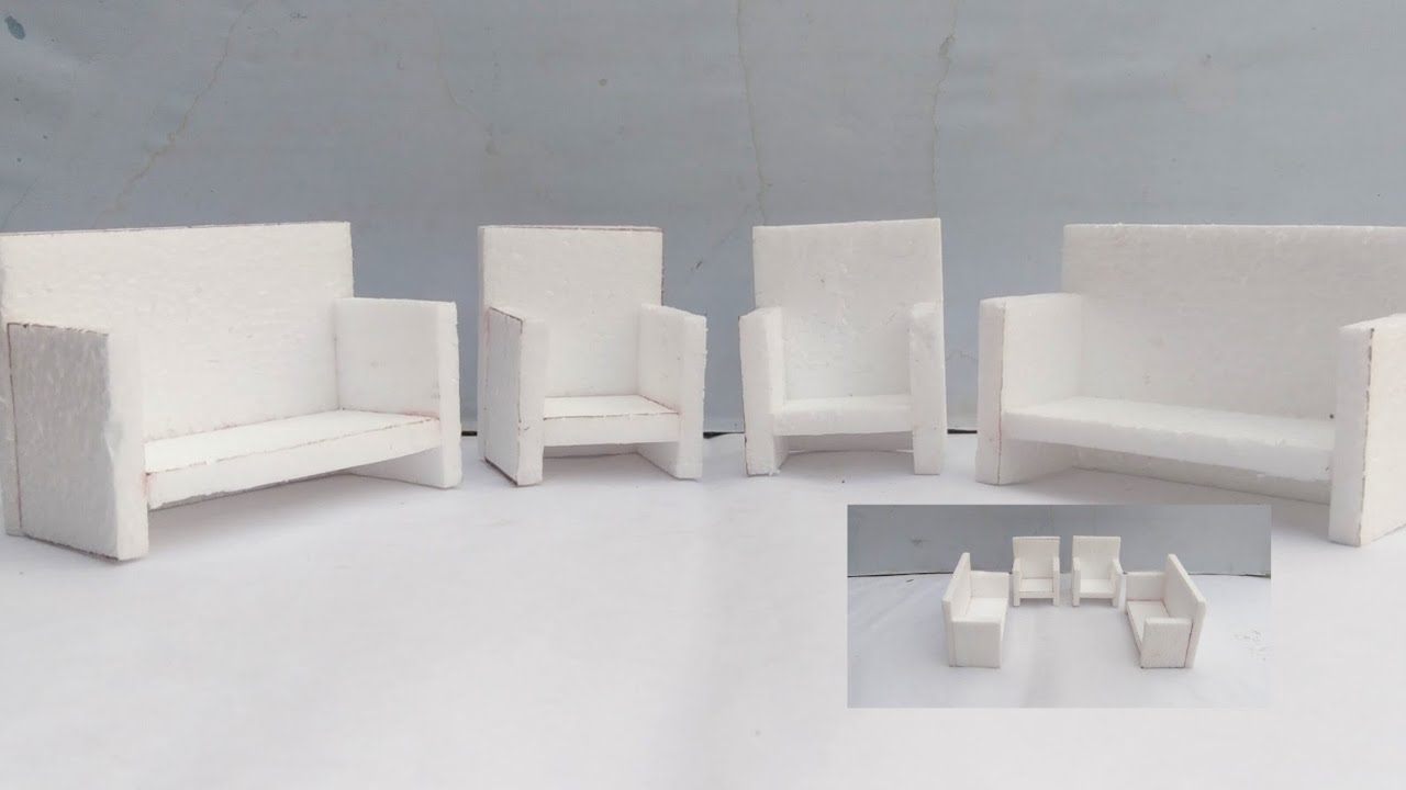 कैसे |How to make thermocol sofa set? - YouTube