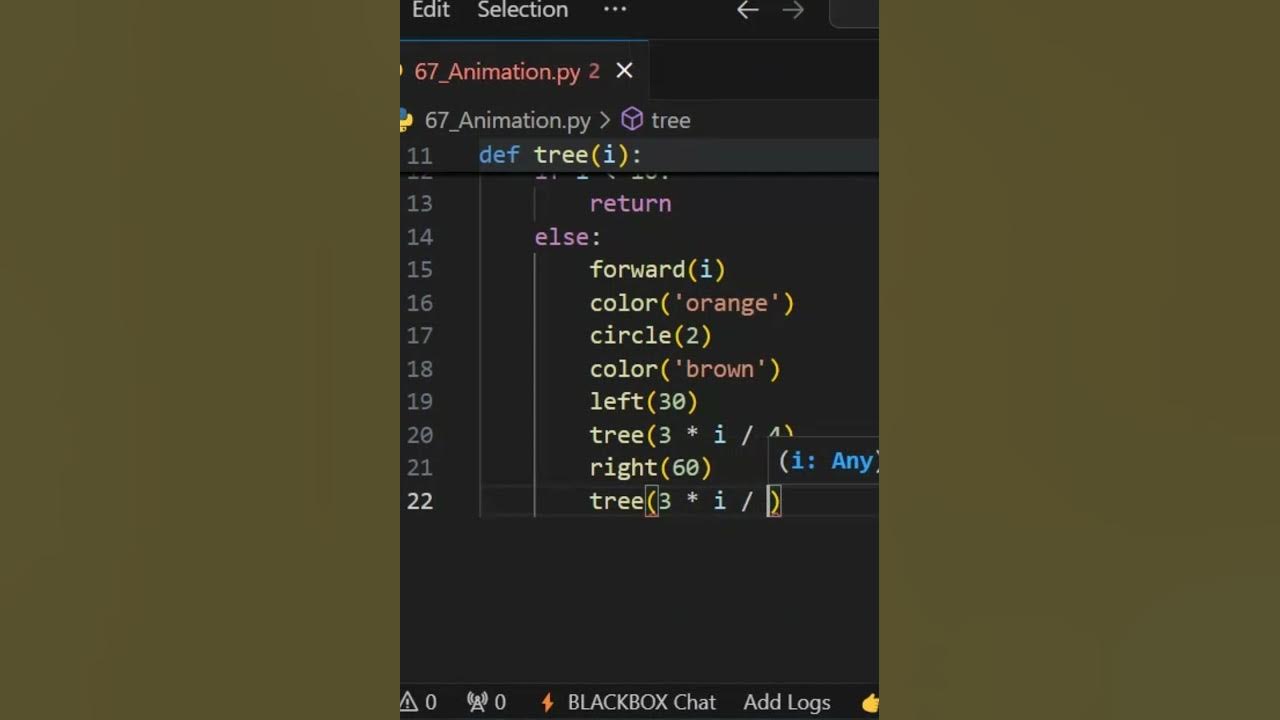 Tree🌳||#python #pythonturtle #turtle #graphics #coding #programming #viralshorts #shorts #tech # ...