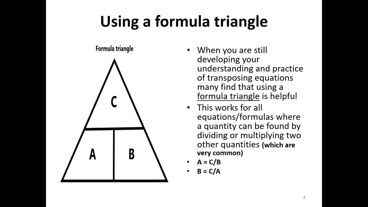 Using a formula triangle (and transposing equations) - YouTube