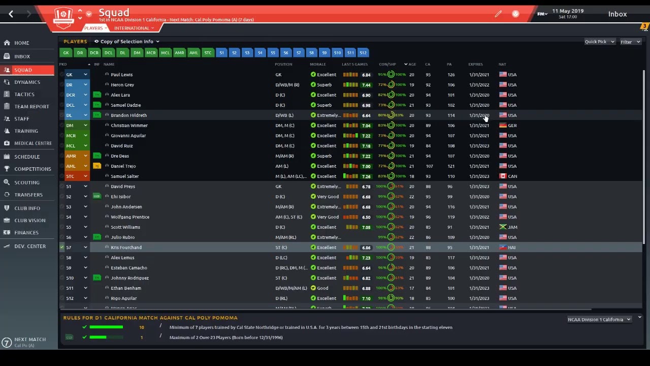 Football Manager 2020 - Custom USA Database revamped with college - YouTube