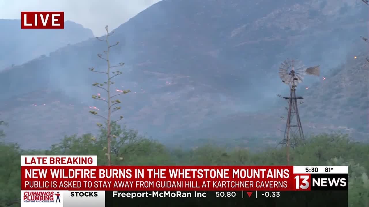 Lonestar Fire burning in the Whetstone Mountains - YouTube