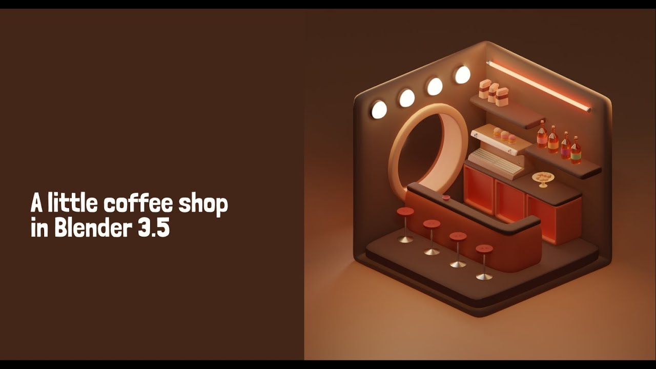 A little coffee shop in Blender - YouTube