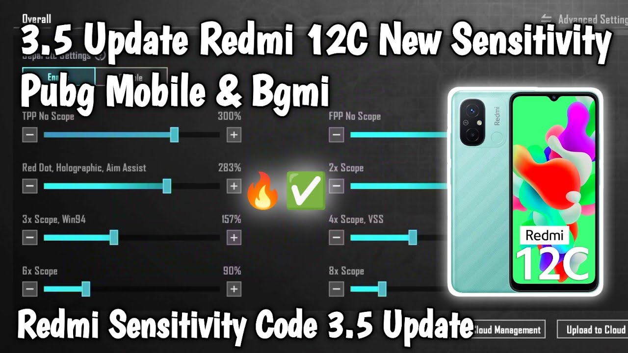 3.5 Update Redmi 12C New Sensitivity Pubg Mobile & Bgmi | Redmi ...