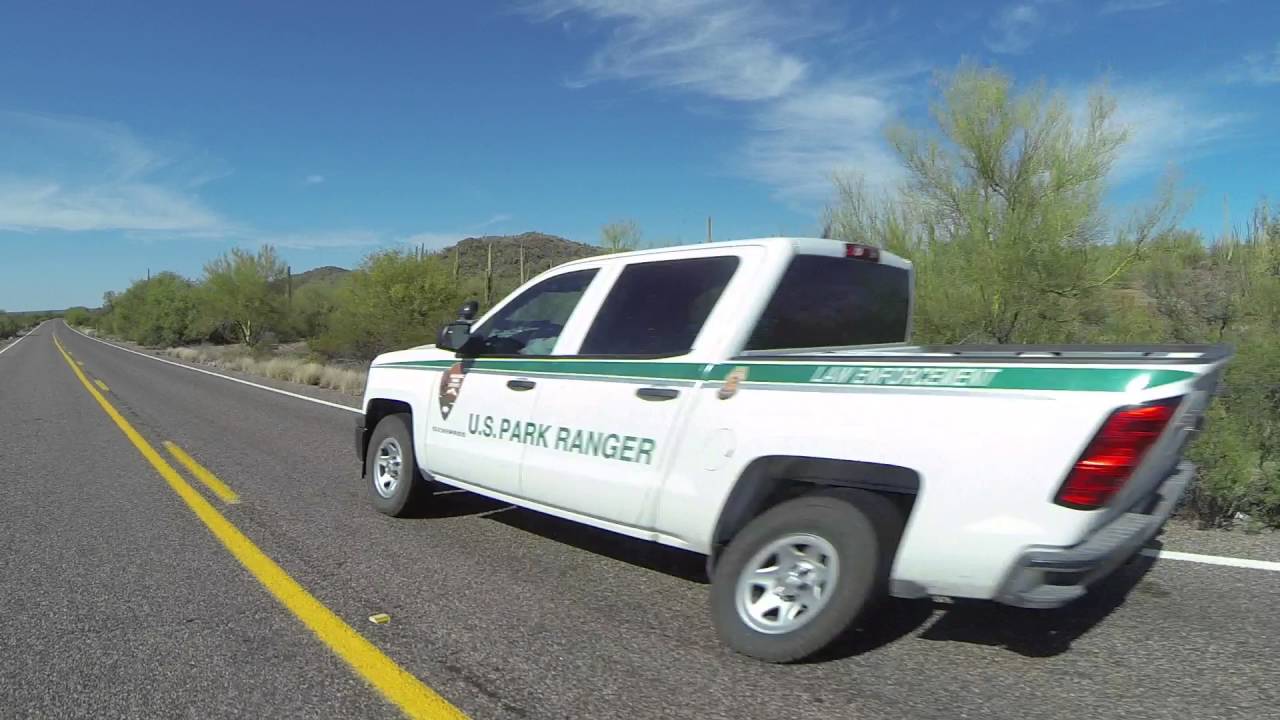 U.S. Wildlife Park Ranger Law Enforcement patrols Organ Pipe Cactus ...