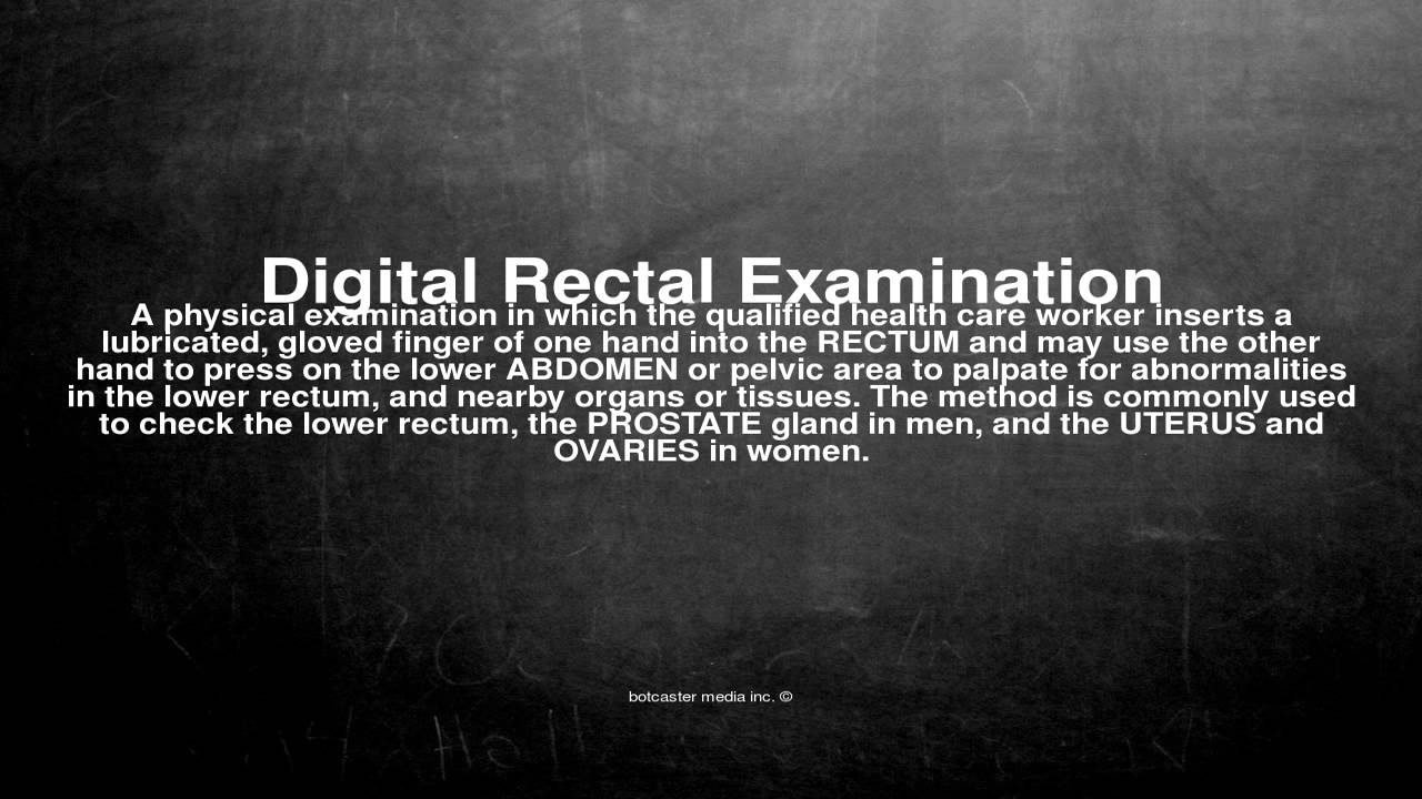 Medical vocabulary: What does Digital Rectal Examination mean - YouTube