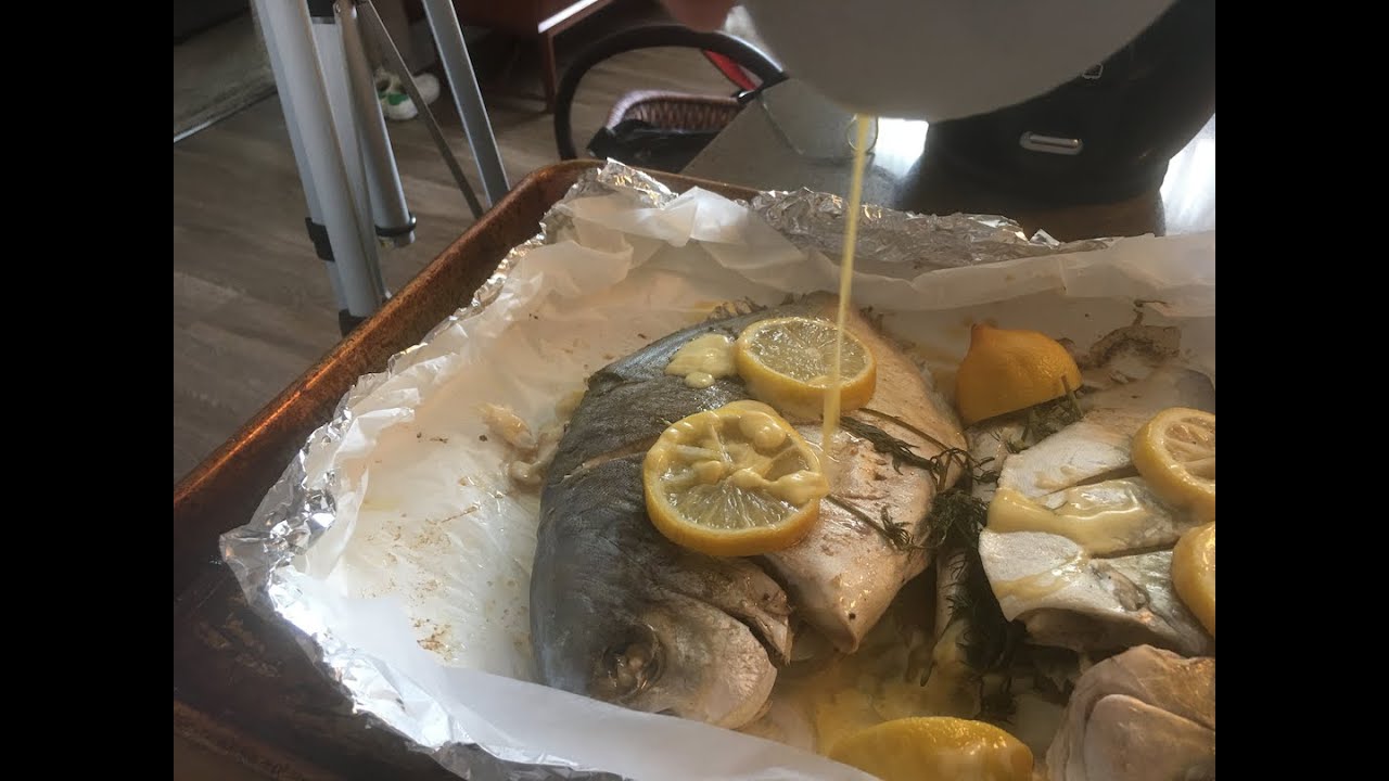 Whole Baked Fish Pampano with Lemon Herb - YouTube