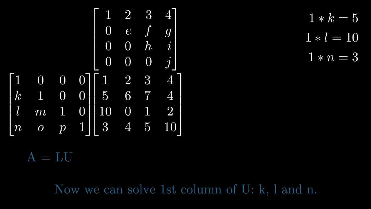 Easy LU Decomposition Algorithm - YouTube