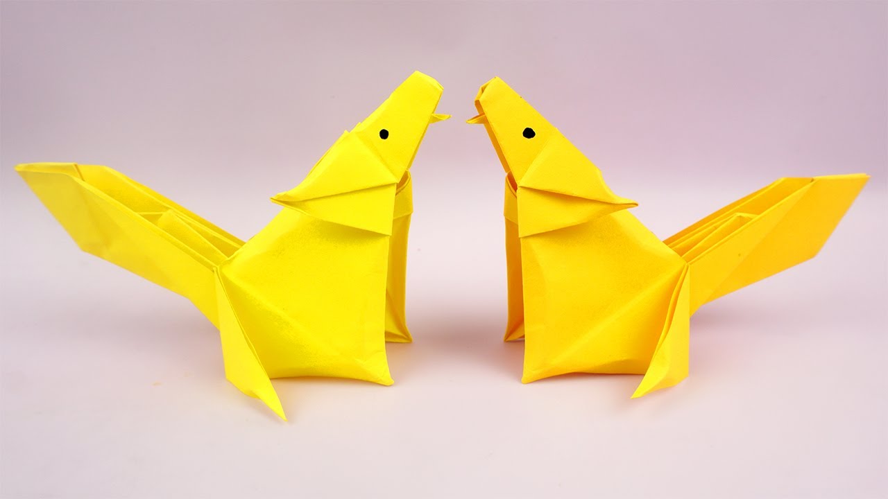 Como hacer un Lobo de papel | Lobo de origami | Manualidades con papel ...