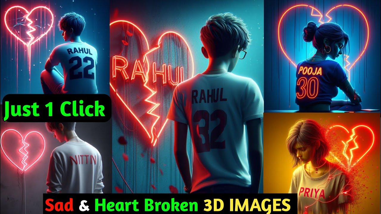 New Trending Sad broken heart 3D ai photo editing | viral photo editing ...