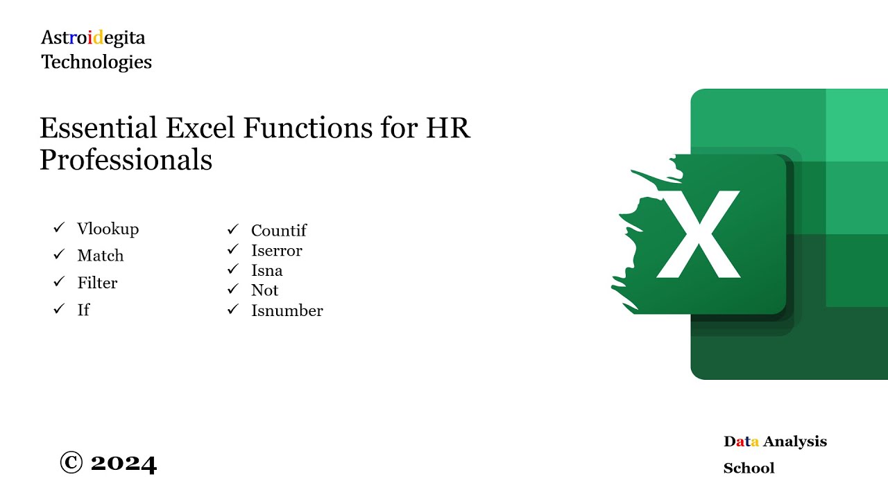 9 Excel Essential Functions for HR Professionals - YouTube