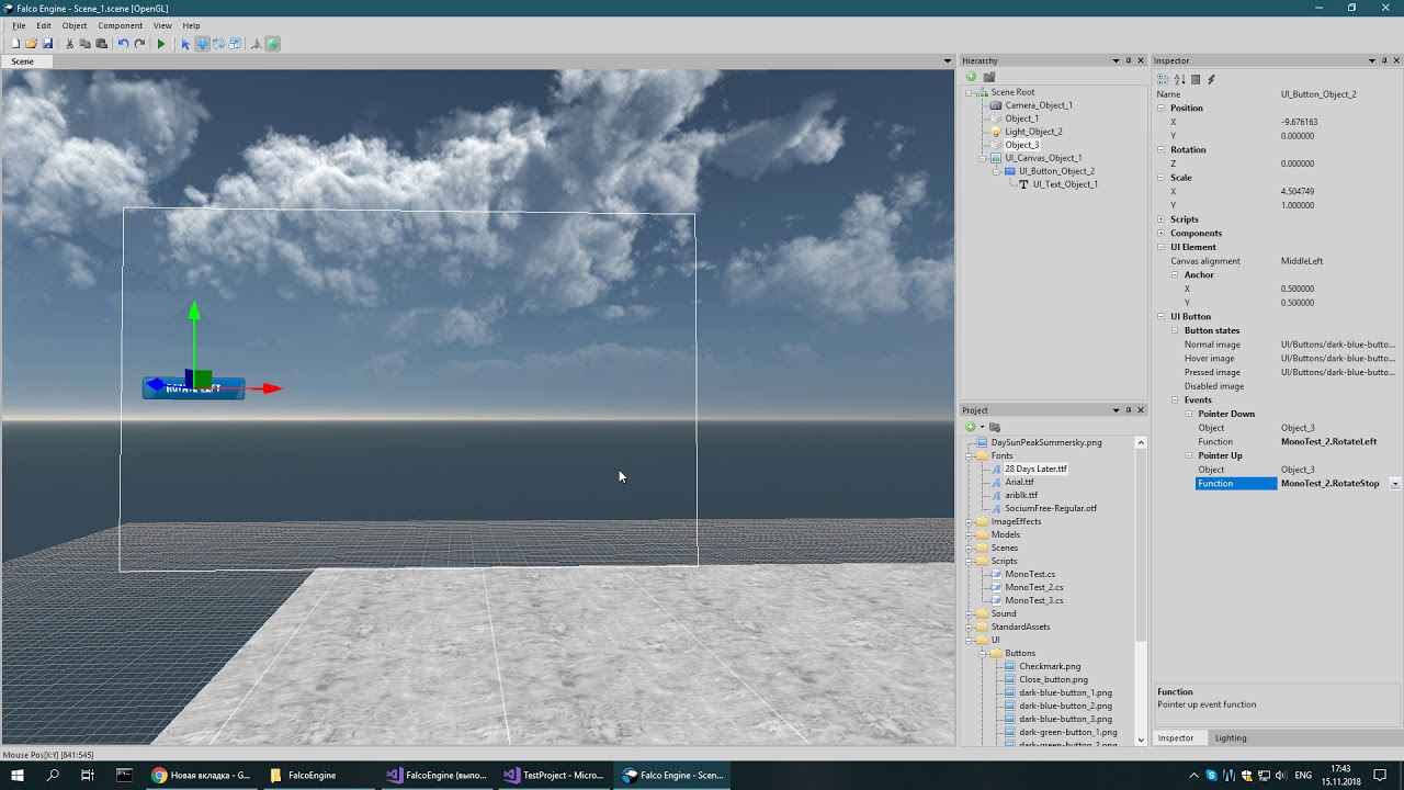 Falco Engine - UI Scripting test - YouTube