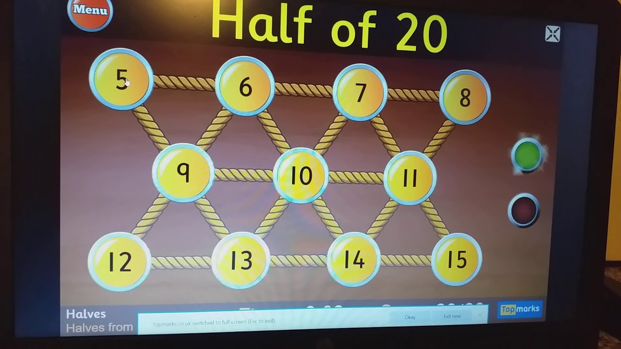 Play Hit the Button to learn Halves - YouTube