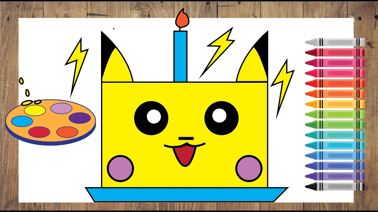 How to draw Cute Cake Pikachu ⚡💛 Drawing and Coloring🎨 - YouTube