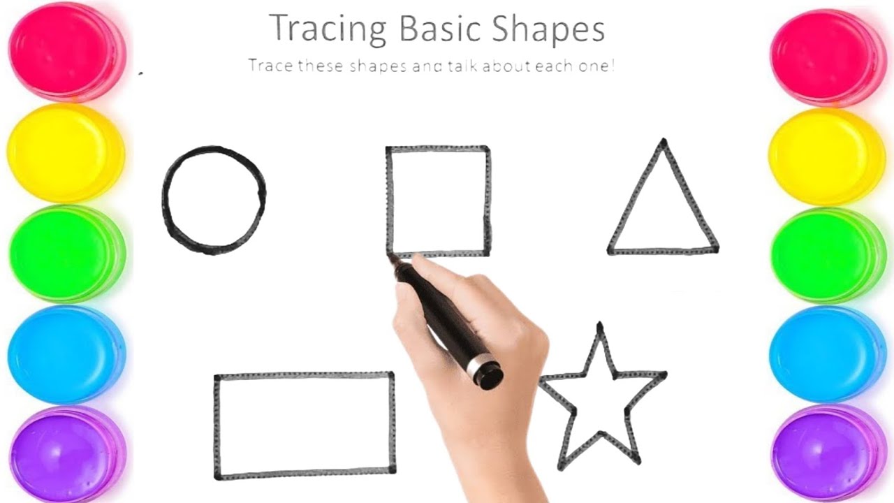 Learn to draw 2d shapes, shapes song, circle, traingle, learn colors ...