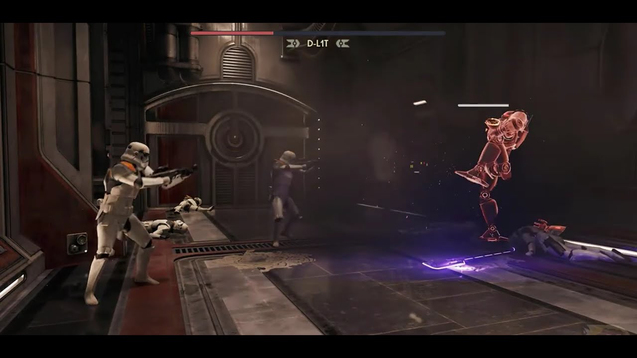 storm troopers fight droids Star Wars Jedi survivor - YouTube