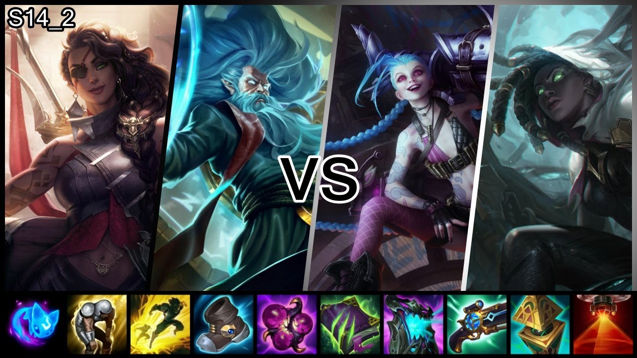 [S14_2 ] 사미라, 질리언 vs 징크스, 세나 (Samira, Zilean vs Jinx, Senna) - YouTube