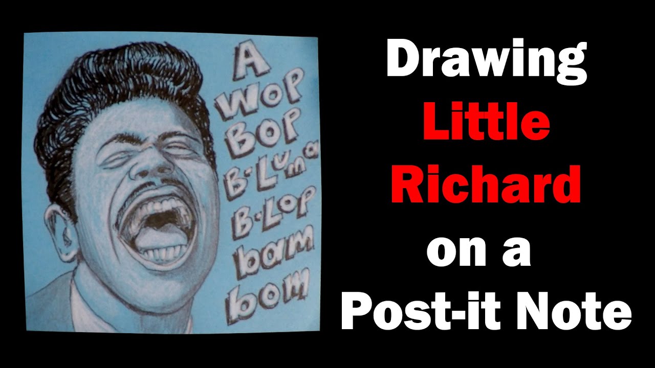 Drawing Little Richard on a Post-it Note - YouTube