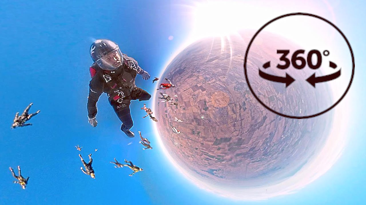 Huge Group Skydive | VR 360° Video - YouTube
