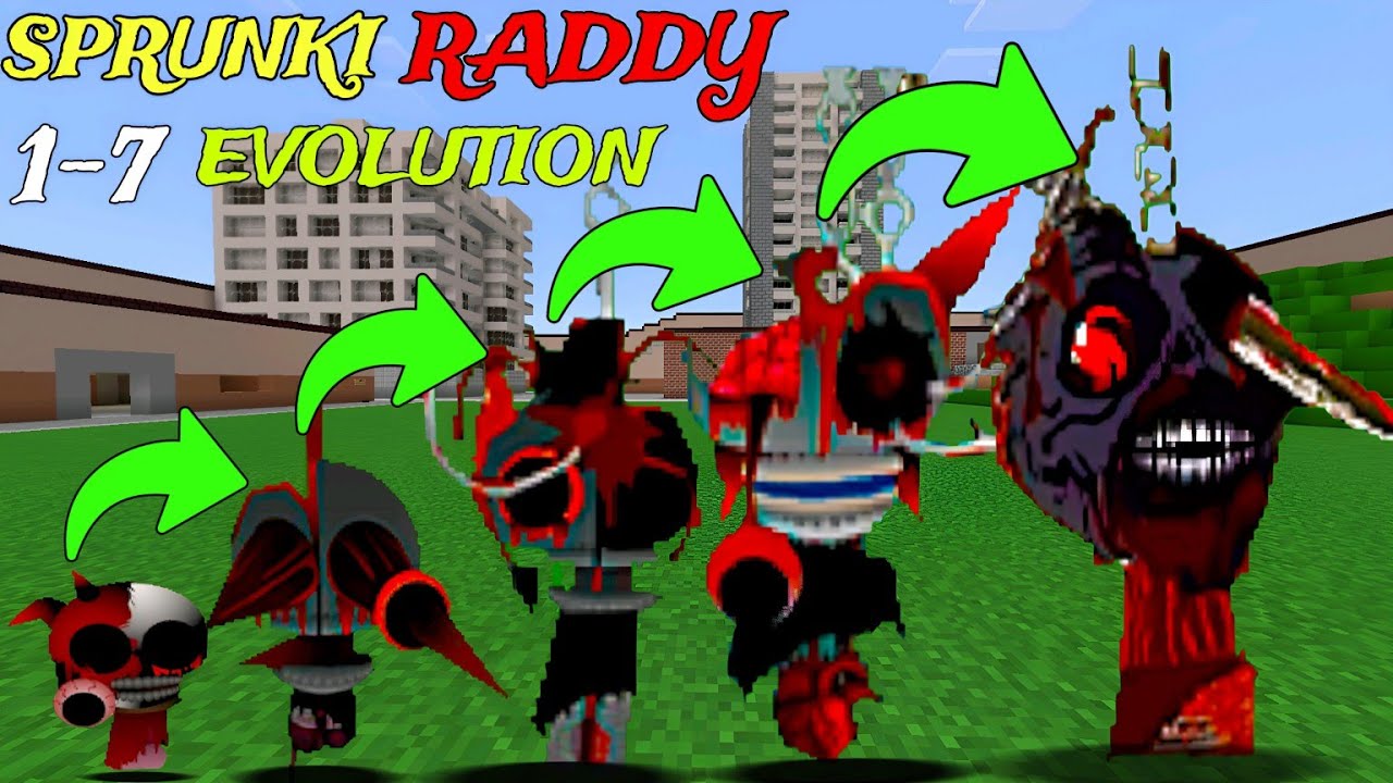 Incredibox Sprunki Raddy Phase 1-7 in Maze in Minecraft PE - YouTube