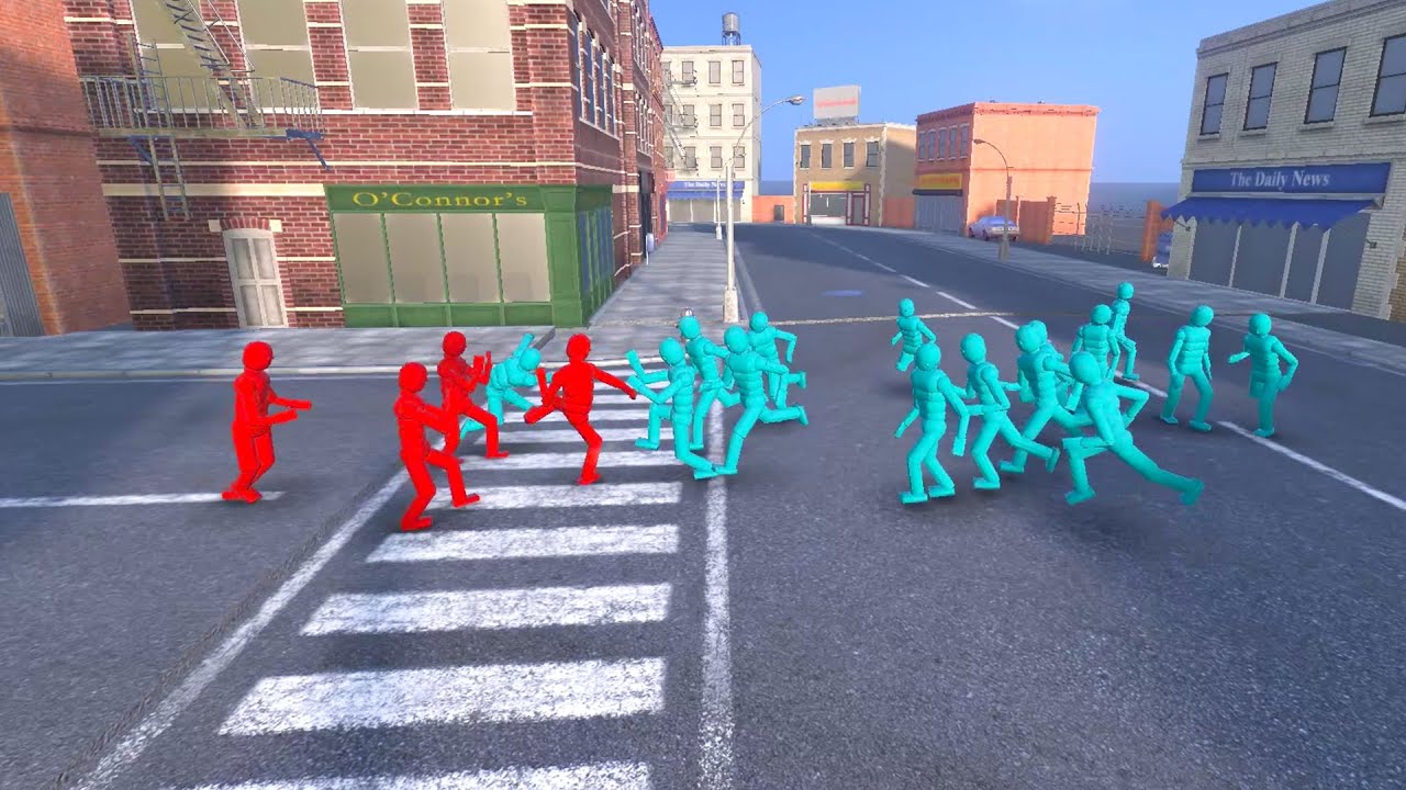 Red vs Blue NPCs Battlegrounds ( with active ragdoll physics ) #02 ...