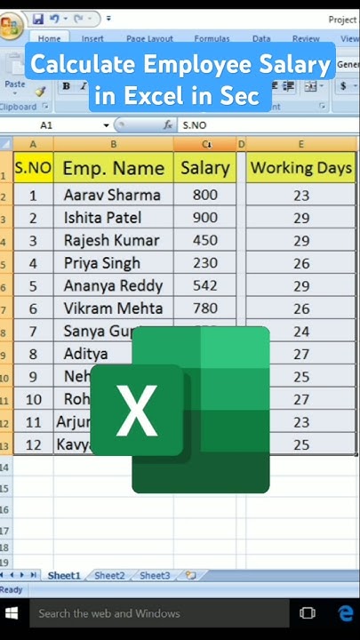 Calculate Employee Salary in Excel😎||Advance Excel🔥||excel #exceltips # ...