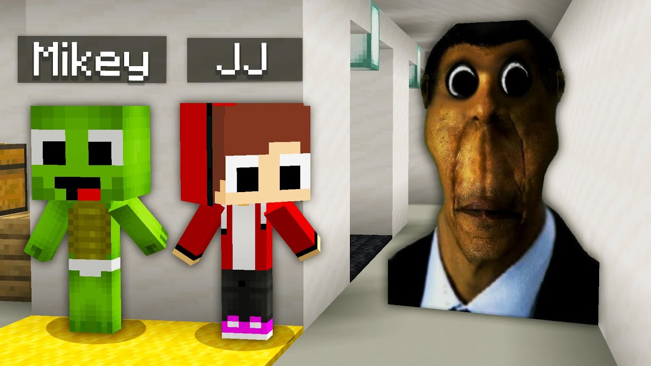 JJ and Mikey Met Obungain Minecraft Challenge (Maizen Mizen Mazien) Parody - YouTube