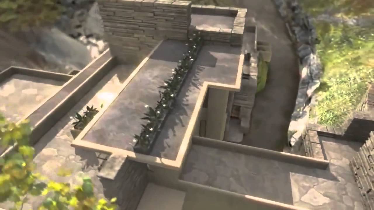 Frank Lloyd Wright Fallingwater, house over waterfall - YouTube