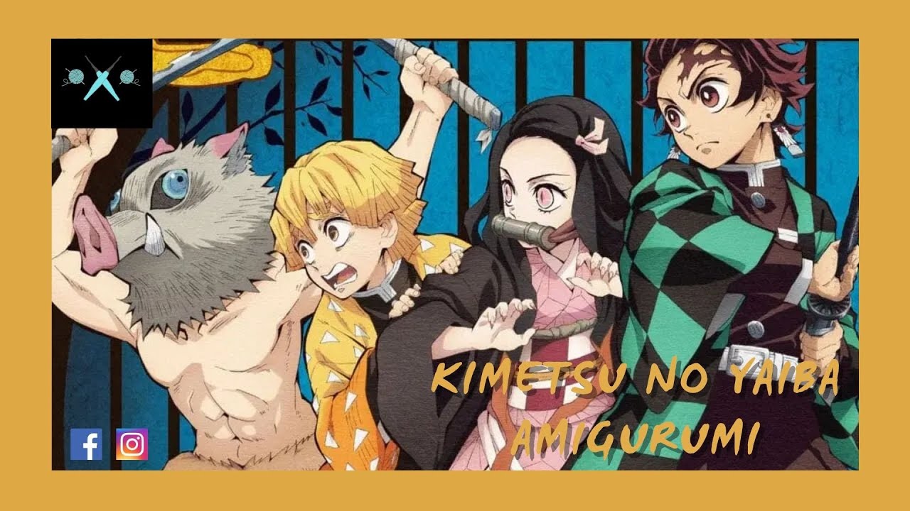 Tutoriales 3+1 AMIGURUMI KIMETSU NO YAIBA PASO A PASO 👉 Tanjiro, Nezuko, Zenitsu ⚡ e Inosuke 🐗 ...