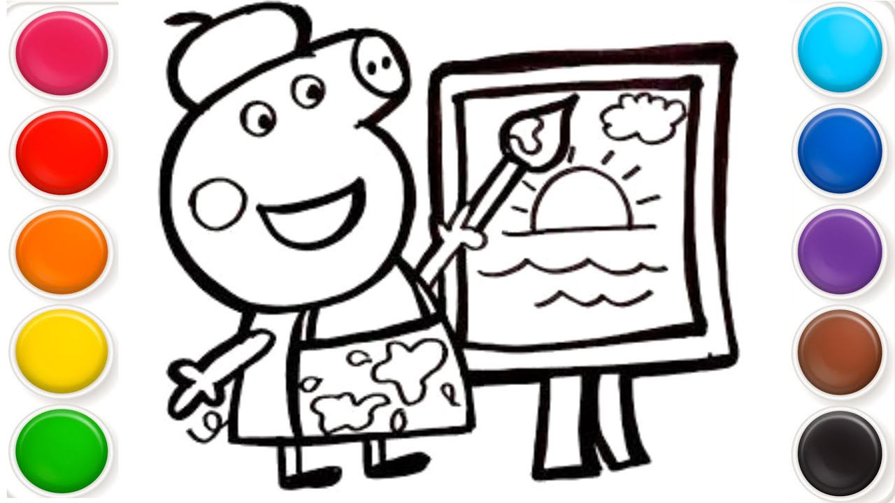 Peppa pig Draw A Picture Drawing, painting, and coloring for kids ...