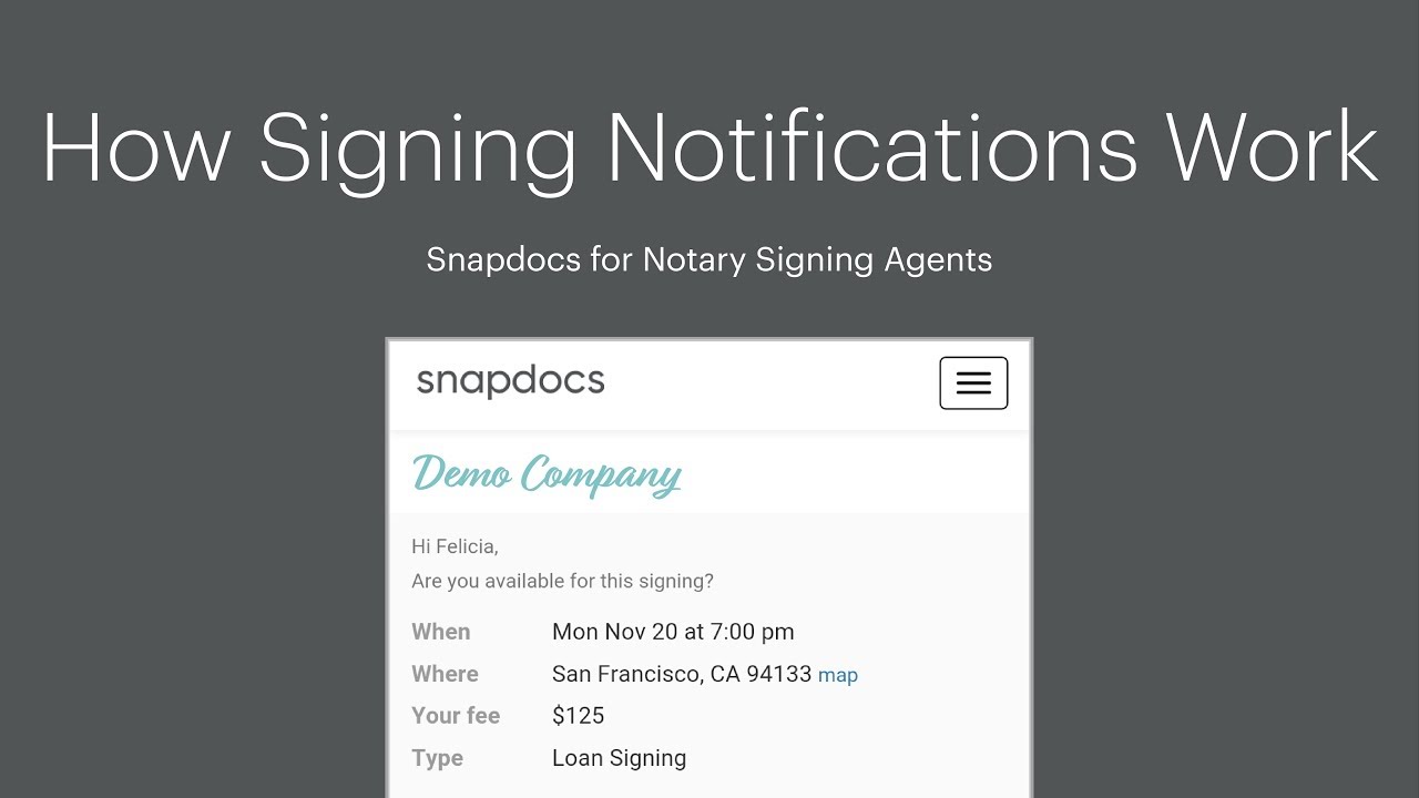 How Signing Notifications Work - Snapdocs for Signing Agents - YouTube